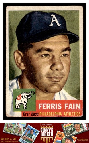 1953 Topps Ferris Fain 24 Philadelphia Athletics | eBay