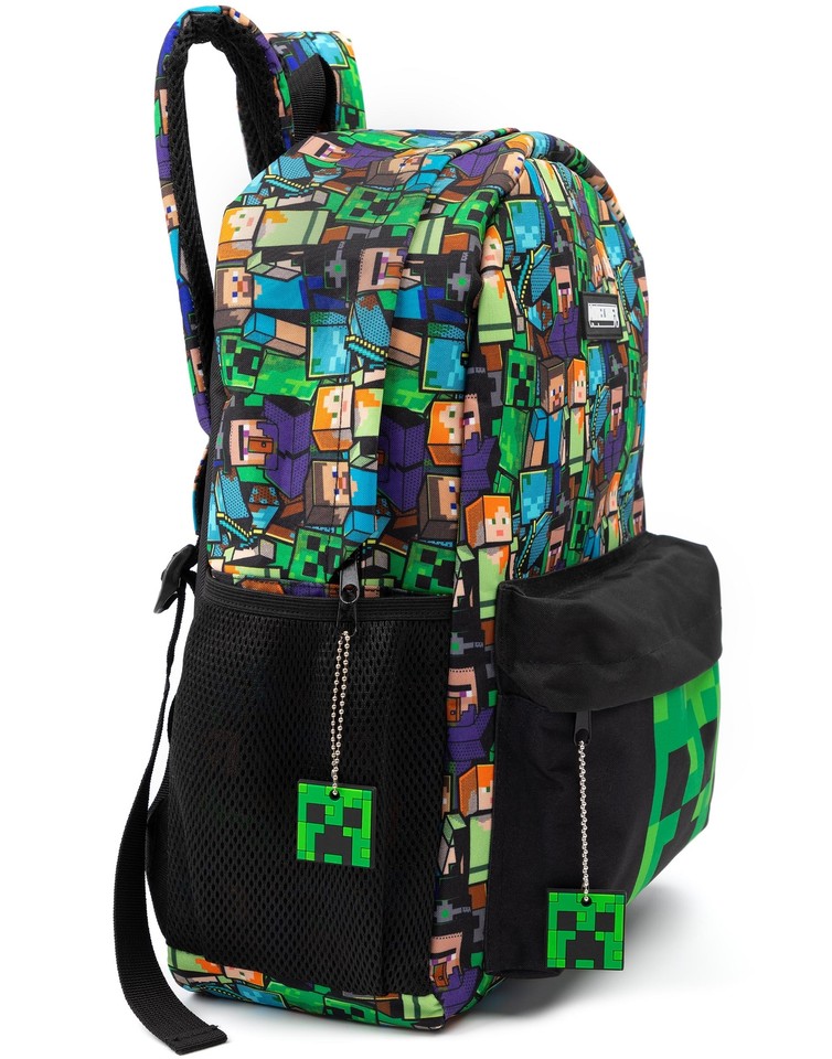 Minecraft Schwarzer Creeper & Zombie All-Over Print Rucksack Jungen | eBay
