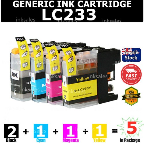 5x Generic LC233 233 ink cartridge for Brother MFC J5720 J4120 J4620 ...