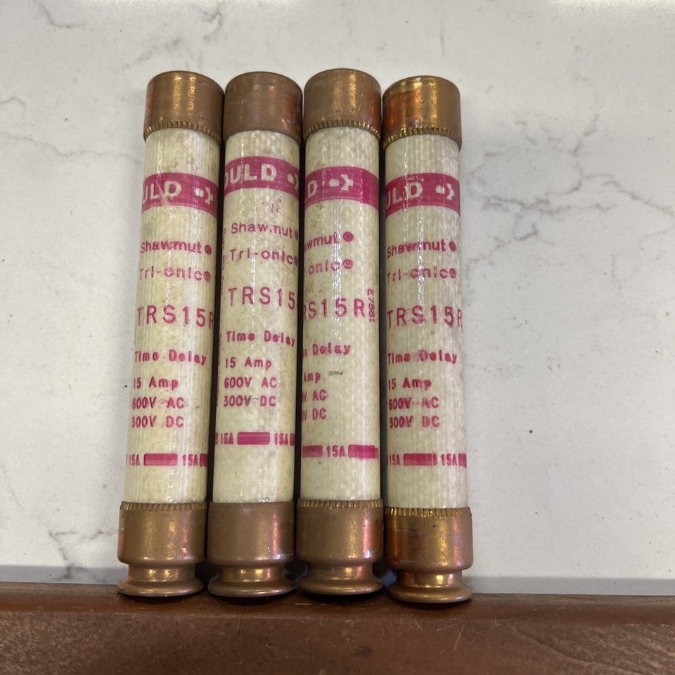 Shawmut Tri-onic TRS15R 15AMP 600Volt Dual Element Fuse Lot Of 4 Used ...