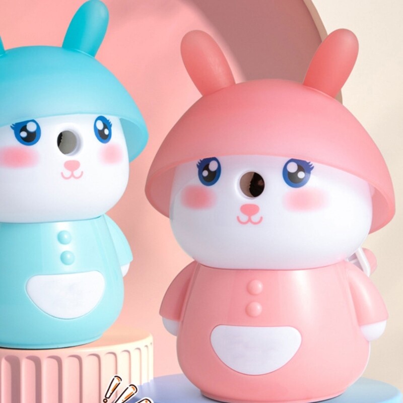 Cartoon Bunny Pencil Sharpener Hand Shaking Pencil Sharpener School ...