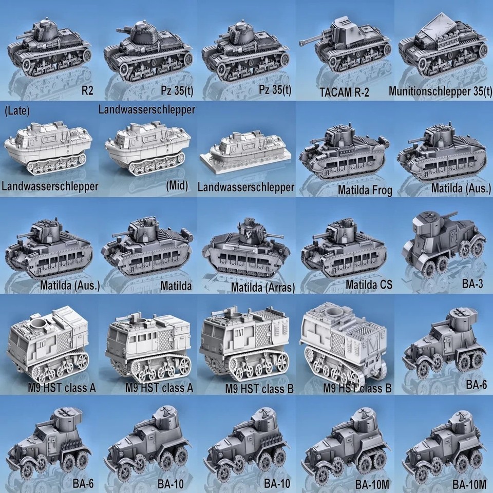 German Tanks and Vehicles 12mm 1/144 Blitzkrieg Commander, Victrix WWII ...