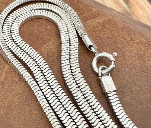 Amazing Vintage Snake Link Chain Necklace Real Solid Sterling Silver 28 ...