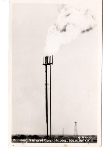 Burning Natural Gas-Hobbs-New Mexico-Vintage RPPC Real Photo Postcard ...
