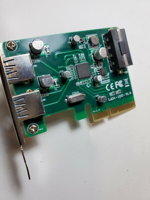 2-Port USB 3.0 PCI-Express PCIe Adapter Controller Card Low Profile 5V ...