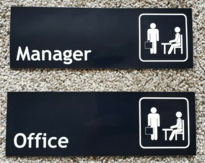 OFFICE or MANAGER Sticker Sign 9x3 inch MADE IN USA *choose one* Door ...