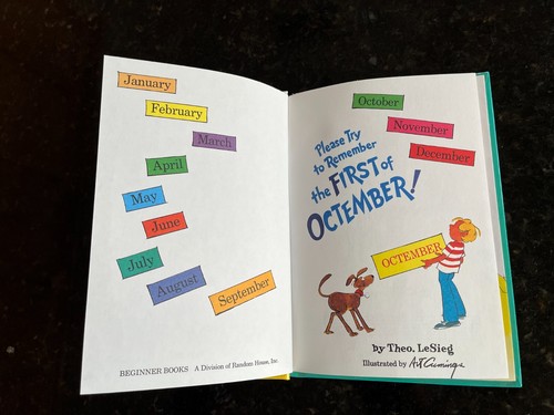 Please try to remember the first of Octember! LeSieg Seuss book 6.25"x8 ...
