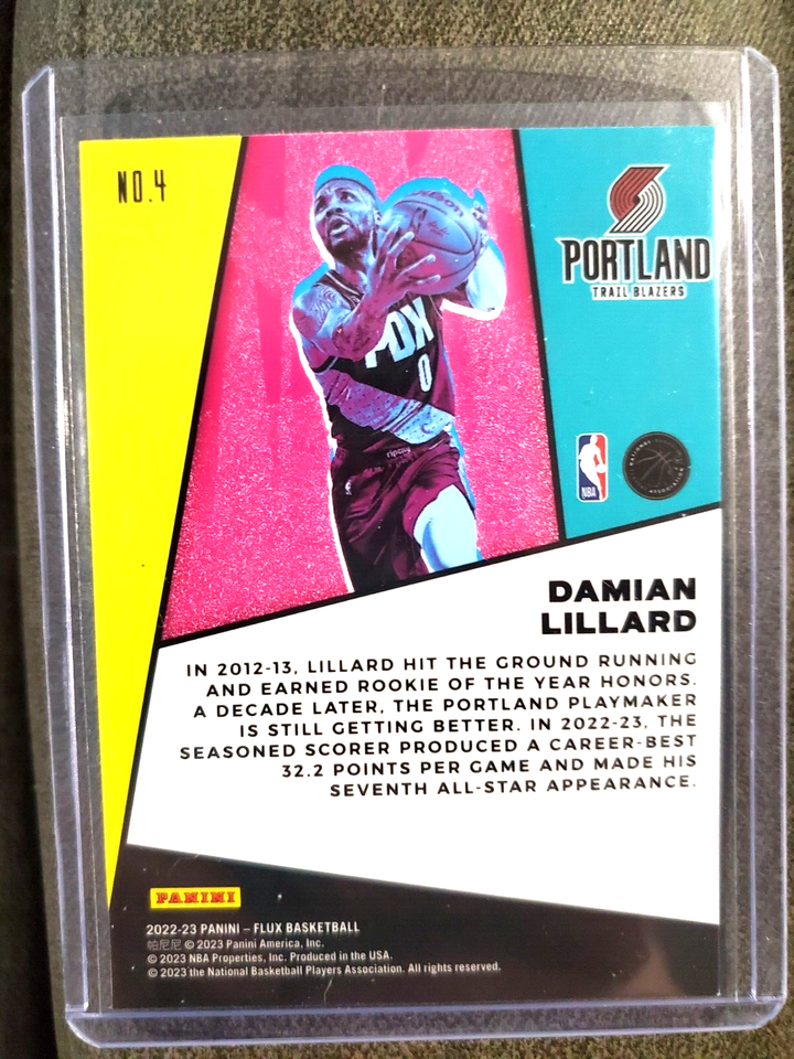 2022-2023 Panini Flux Basketball Flux Appeal Damian Lillard Card # NO.4 | eBay