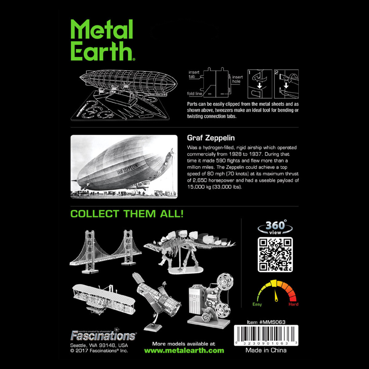 Metal Earth Metallbausätze MMS063 Graf Zeppelin Luftschiff Metall ...