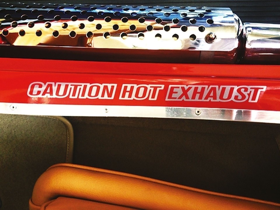 Caution Hot Exhaust Warning Decals fits Backdraft Cobra Shelby Cobra MG ...