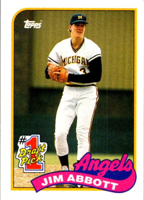 1989 Topps Jim Abbott #573 BASEBALL Rookie California Angels RC Free ...