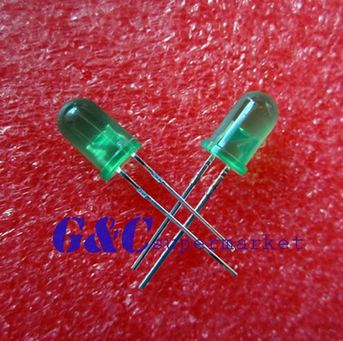 1000pcs F5 5MM Green COLOR Green LIGHT Super Bright Bulb Lamp LED ...