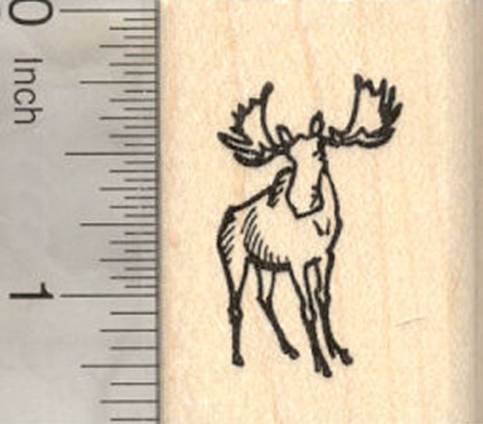 Tiny Moose Rubber Stamp, North American moose, Eurasian Elk D18523 WM ...