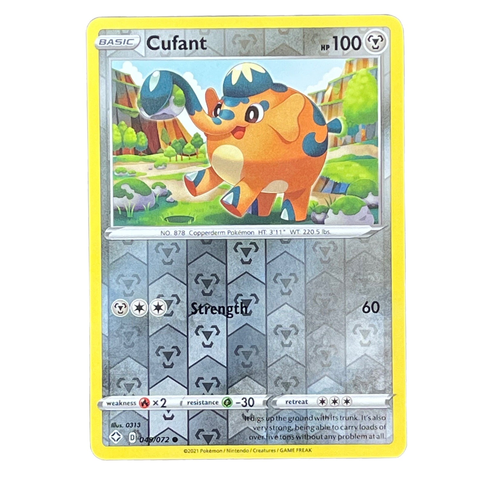 Cufant Pokemon 049/072 Reverse Holo Common Shining Fate Pokemon TCG ...