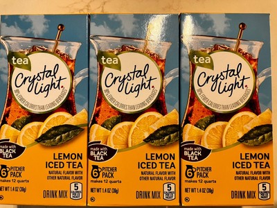 Crystal Light Decaf. Lemon Iced Tea, Natural Lemon Flavor-6 Pitchers- 3 ...