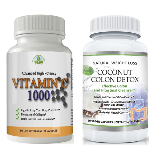 Vitamin C Immune Health & Coconut Colon Detox Weight Loss Dietary ...