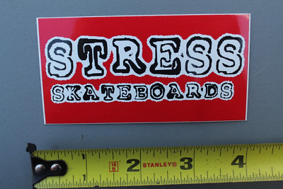 STRESS Skateboards Punk Anxiety Red Black Z84A Vintage Skateboarding ...
