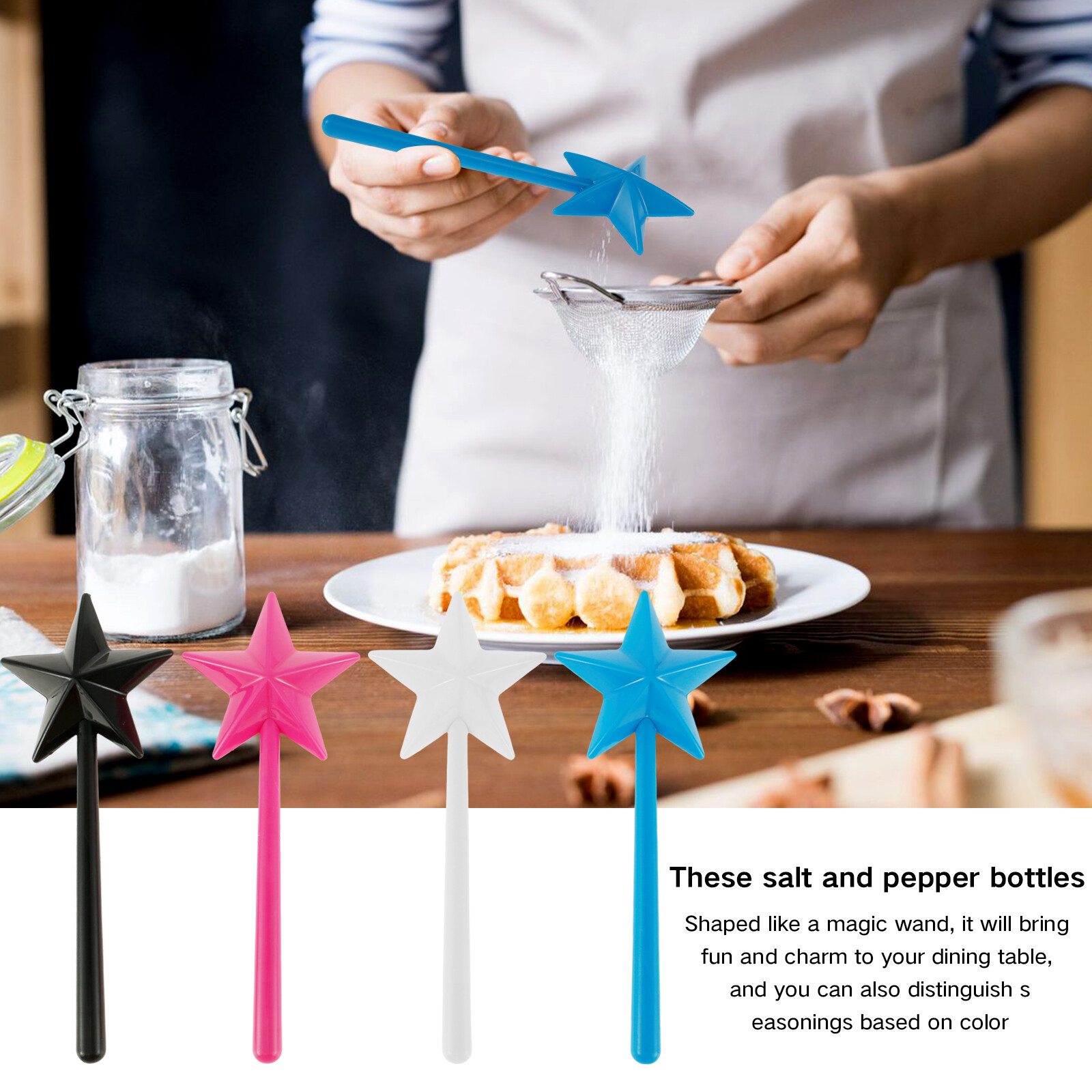 4Pcs Salt Pepper Stick Reusable Plastic Pepper Wand Portable Kitchen ...