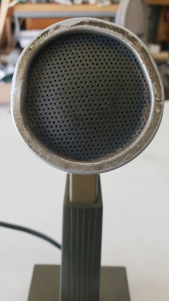 E.F. JOHNSON / SHURE BROS DESK MICROPHONE MIC MONITOR PTT BUTTONS CTCSS ...