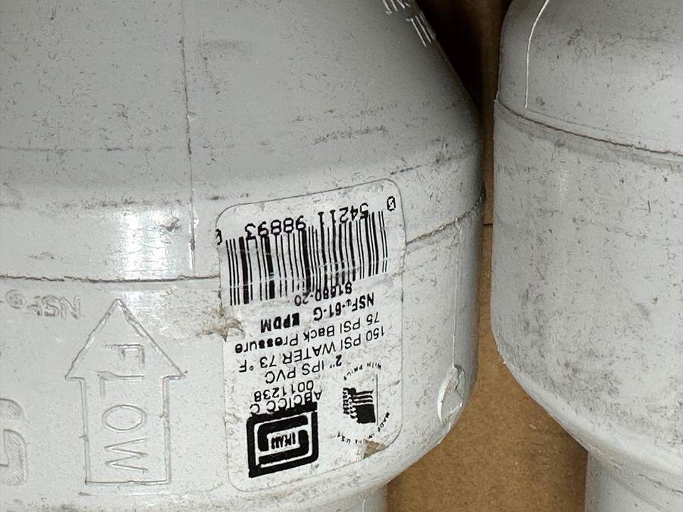 5x Pack 2" IPS PVC Pipe Spring Check Valve S1580-20 w/ SCH 40 PVC Union ...
