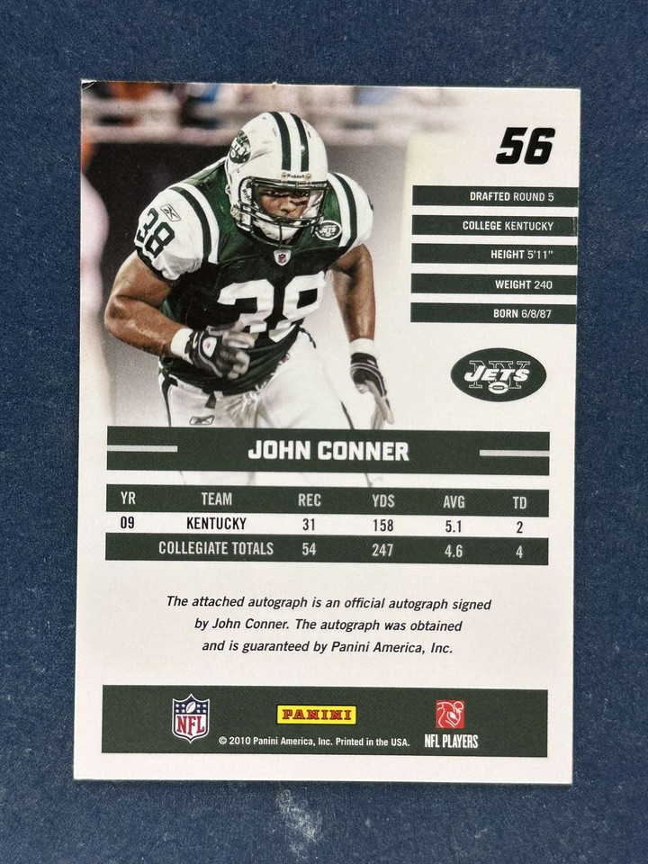 2010 Donruss Rated Rookie John Conner Autograph New York Jets RC | eBay