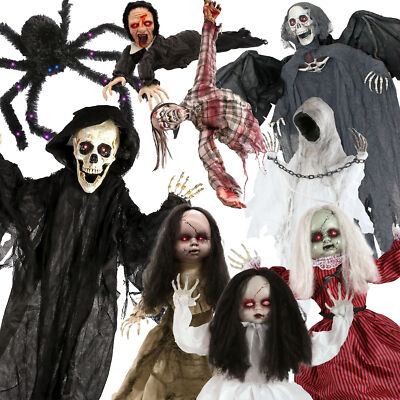 HALLOWEEN ANIMATED PARTY PROPS SCARY SOUND ACTIVATED MOVING LED EYES ...