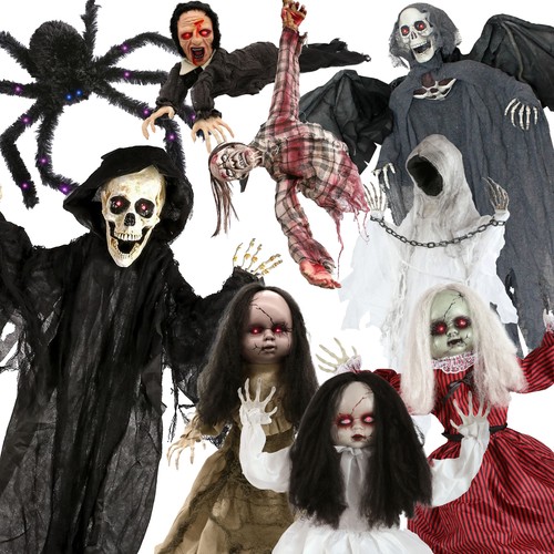 HALLOWEEN ANIMATED PARTY PROPS SCARY SOUND ACTIVATED MOVING LED EYES ...