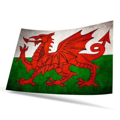Poster A1 Distressed Wales Welsh Dragon Flag #56016 | eBay