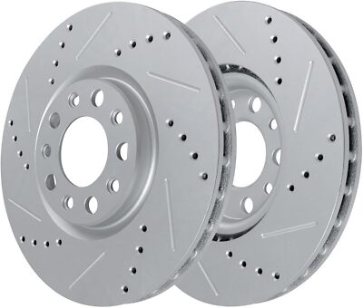 Rear Drilled Slotted Disc Brake Rotors Replacement for Jeep Wrangler ...