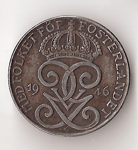 1946 Sweden 2 Ore Coin TVA Three Crowns | eBay