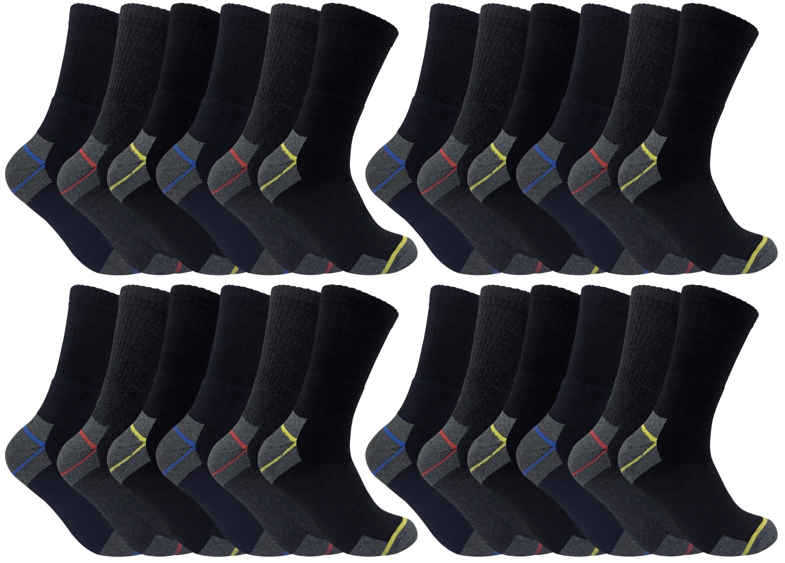 Mens Ultimate Heavy Duty Cushioned Cotton Steel Toe Boot Crew Work ...