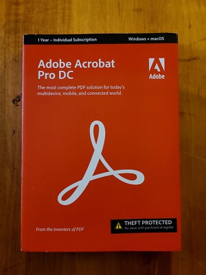 Adobe Acrobat Pro DC 2020 Upgrade 1 Year Subscription PDF for Windows ...