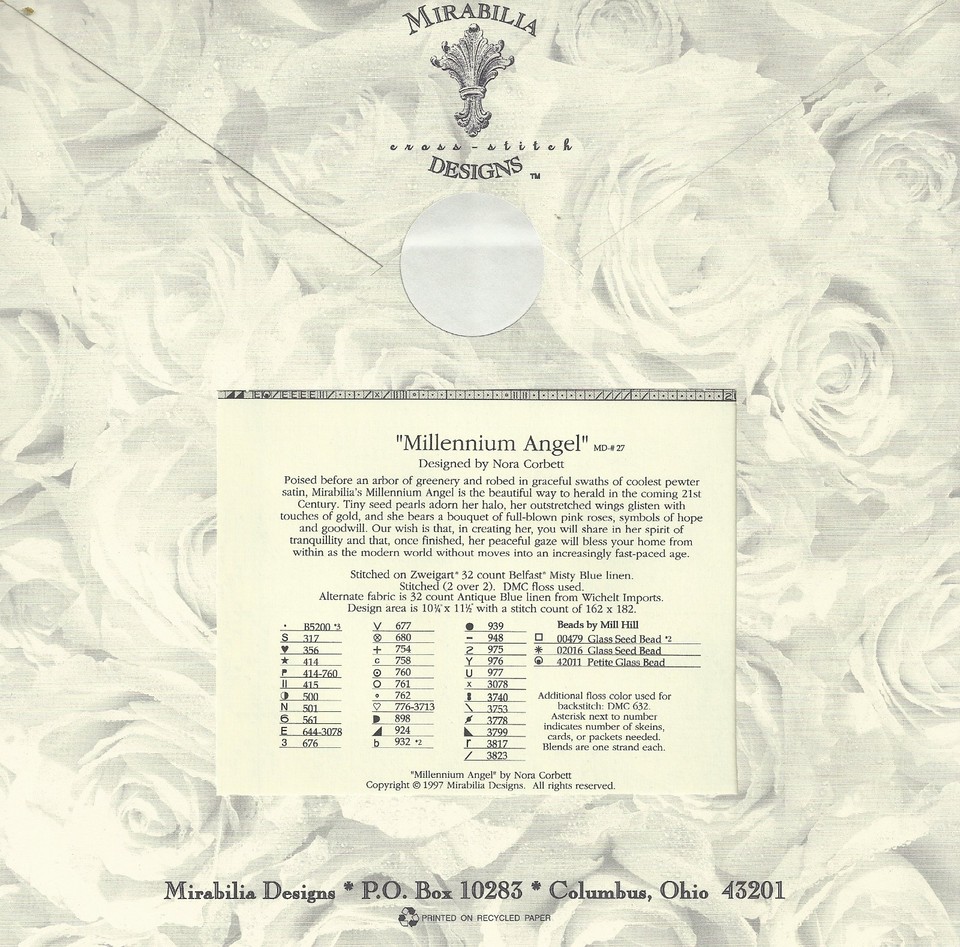 Millennium Angel Mirabilia Cross Stitch Pattern MD27 Nora Corbett | eBay