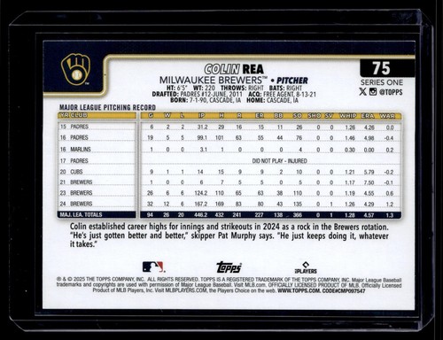 2025 Topps #75 Colin Rea Silver Crackle Foilboard | eBay