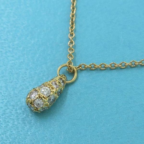 Tiffany & Co. Teardrop Diamond K18YG Length 41cm Necklace Pre Owned ...