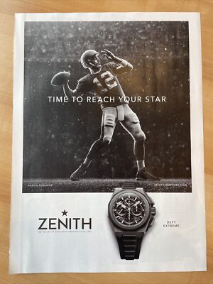 2021 Aaron Rodgers Print Ad Zenith watch “Time to reach your star ...