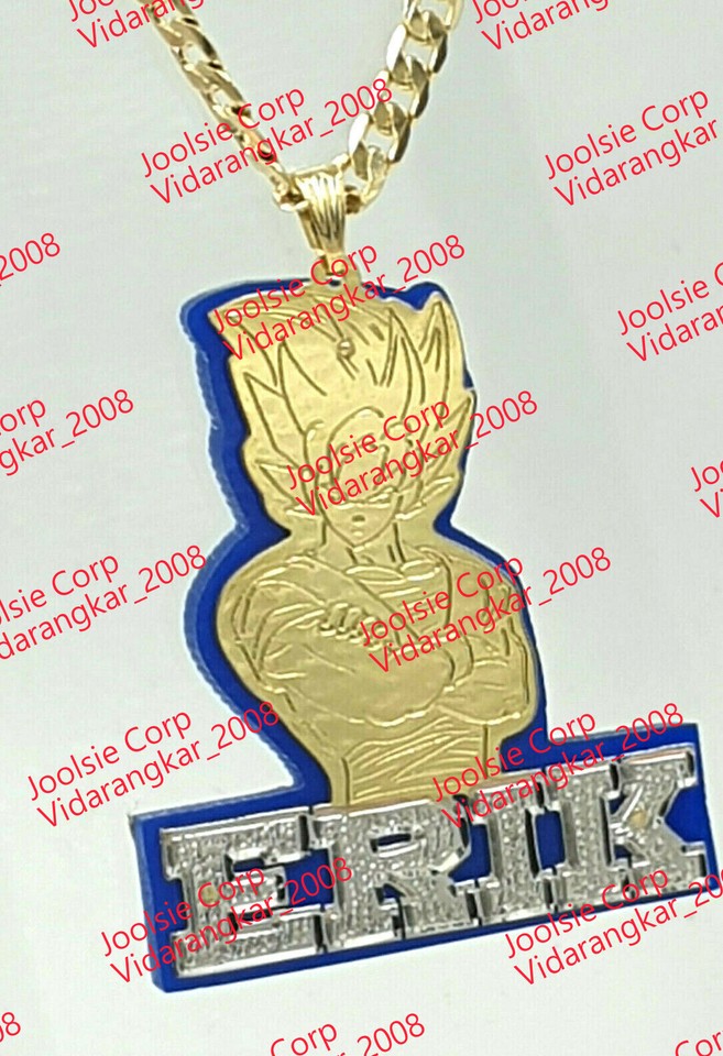 PERSONALIZED 14K GOLD PLATED NAME PLATE CHAIN NECKLACE ANY character ...