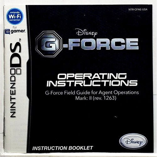 (Manual Only) G-Force - Nintendo DS Authentic Instruction Booklet Game ...