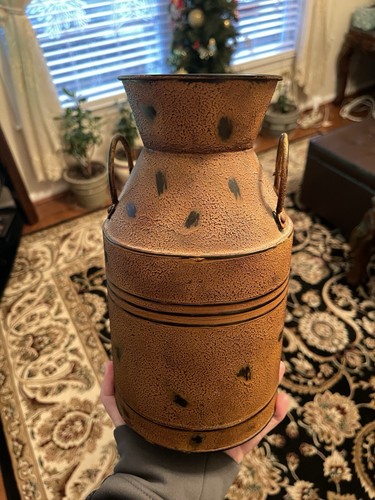 Rustic Brown Tin Metal Pail Country 10”CottageCore Farmhouse Primitive ...