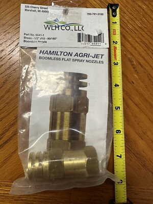 Boomless Flat Spray Nozzle Brass 1/2 #10-90/180 Hamilton Agri-Jet | eBay