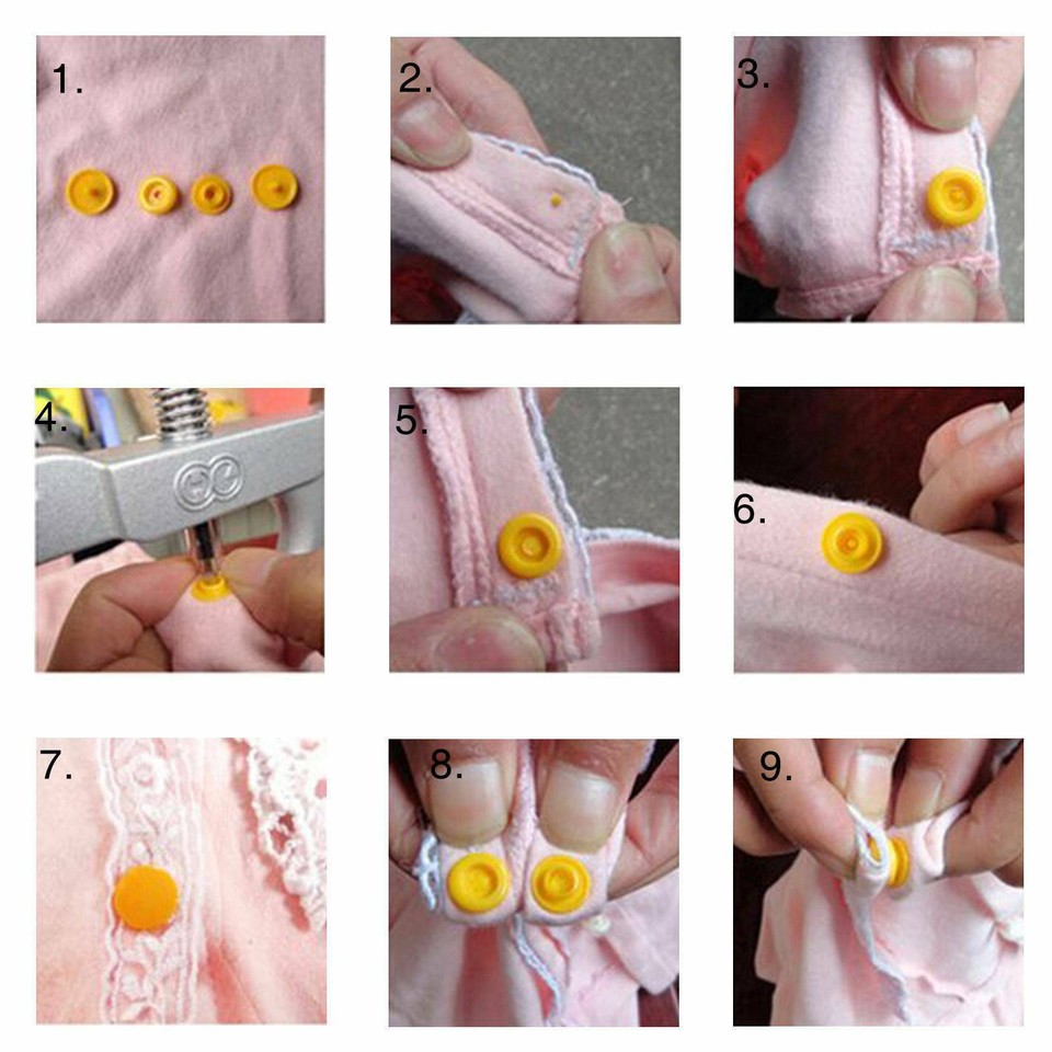 New 24 Colours 360 Sets T5 Plastics Snaps Fasteners KAM Snap Plier Kit ...