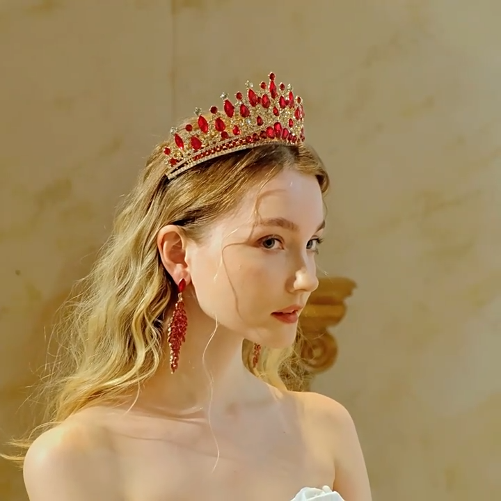 7.5cm Tall Large Crystal Wedding Queen Princess Prom Tiara Crown For ...