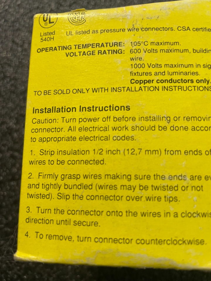 New-100 pcs-3M Scotchlok-Y Electrical Spring Connectors-20041-insulated ...