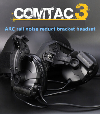 Hunting Shooting Tactical C3 Headset For Fast Wendy Helmet AMP ARC Rail ...