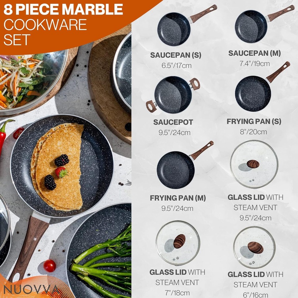 Marble Cookware Collection: Frying Pans, Woks, Sauté Pans, and ...