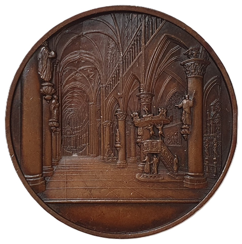 Belgium 1847 Bronze Medal – Gothic Church Architecture – by J & L ...