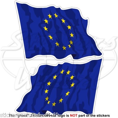 EUROPE European Union Flying Flag EU 120mm (4") Vinyl Bumper Stickers ...
