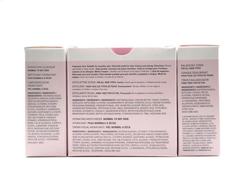 MARY KAY HYDRATING GO SET~204126~4 PC TRAVEL/DELUXE SIZE SET~NORMAL TO ...