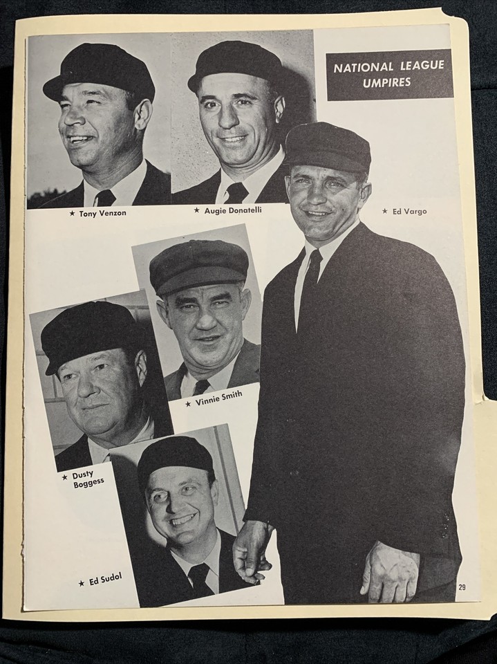 MLB Umpires Jocko Conlan Ken Burkhart Ed Vargo 1961 JKW Baseball 8X11 ...