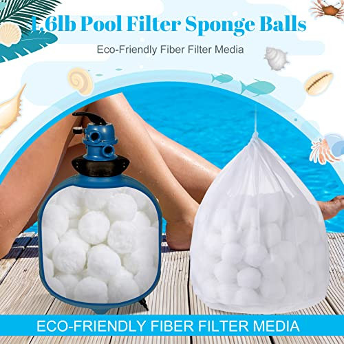 4.6 lbs Pool Filter Media Balls Fiber Filter Media for Swimming Pool ...